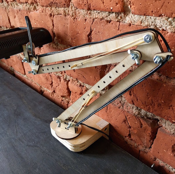 Laser cut posable arm lamp – wolfCat workshop